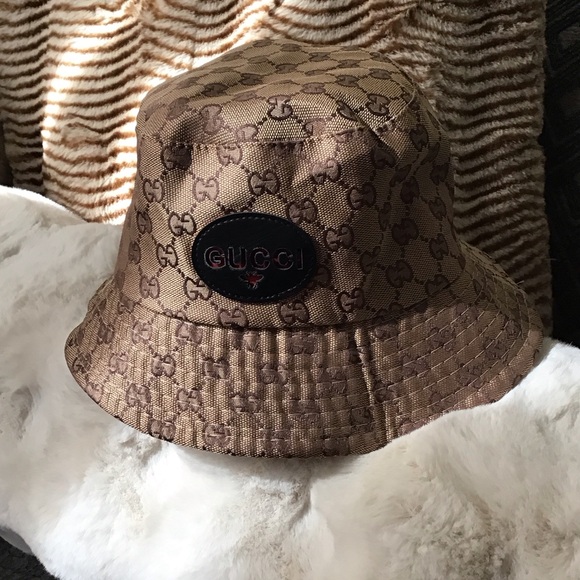 Gucci | Accessories | Gucci Monogram Tan Bucket Hat | Poshmark